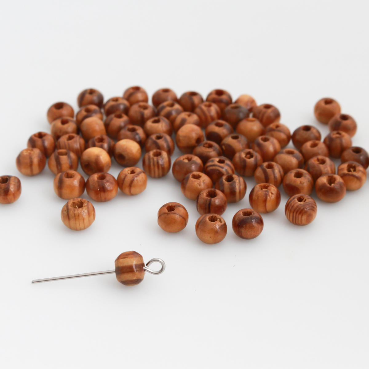 6mm Round Pine Wood Beads 60 pieces for Rosaries or Chaplets – Small ...