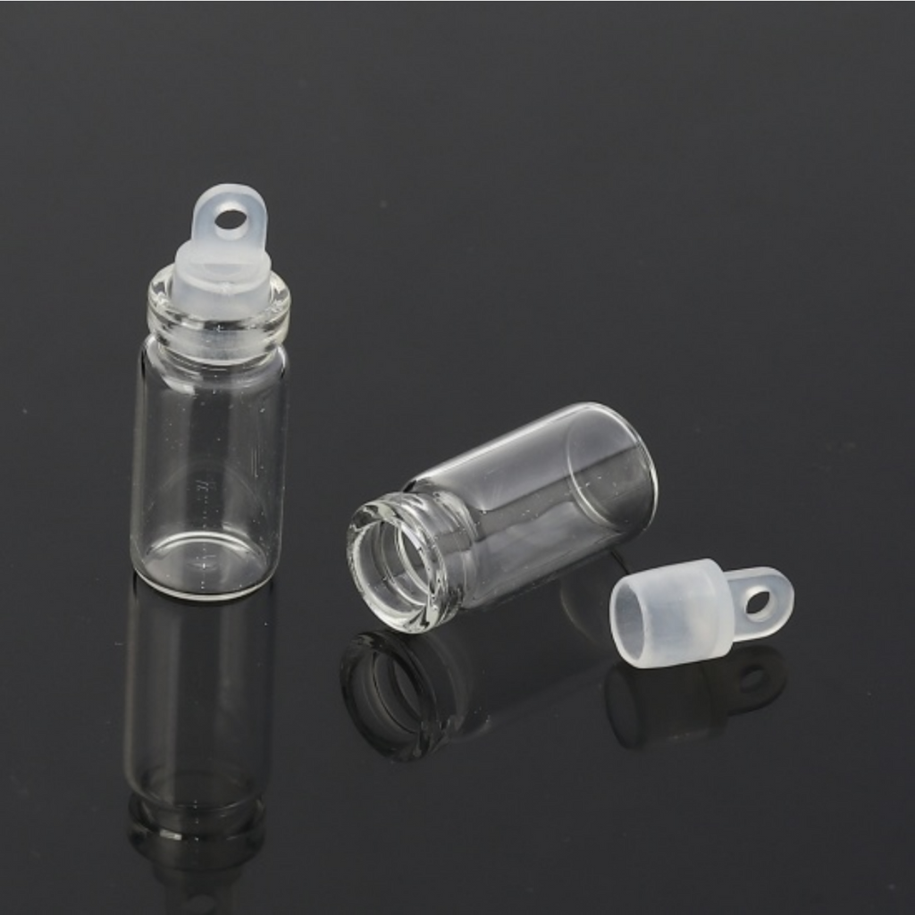 Plastic Vials For Pendants Protection Obsidian Crystal Chip Potion