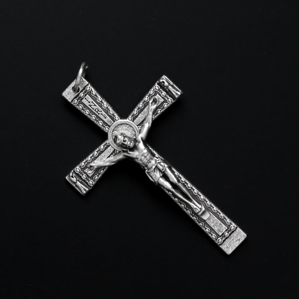 Textured Crucifix Cross with Angels on Each End 2" Long – Small Devotions