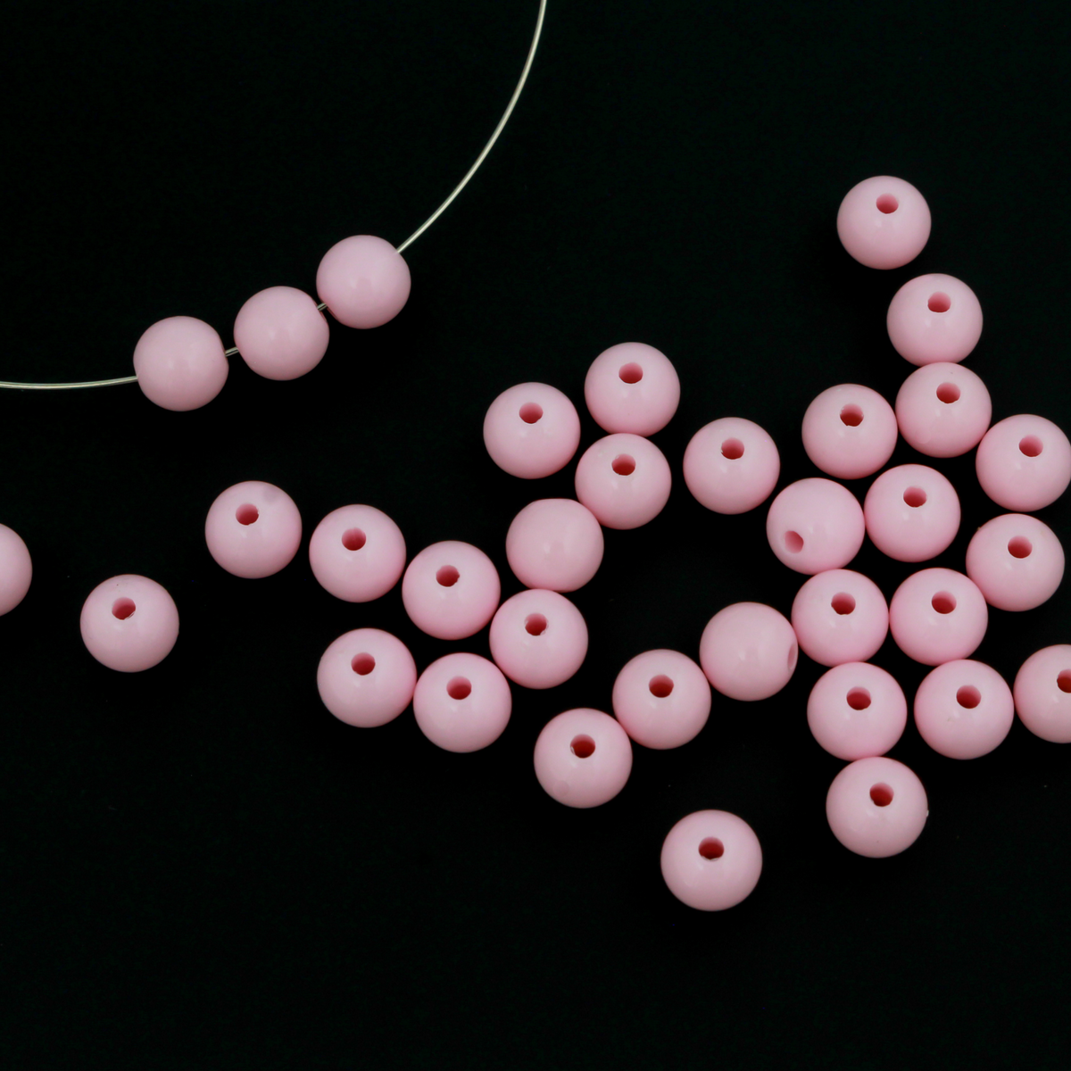 8mm Round Pastel Pink Opaque Acrylic Beads - 60pcs – Small Devotions