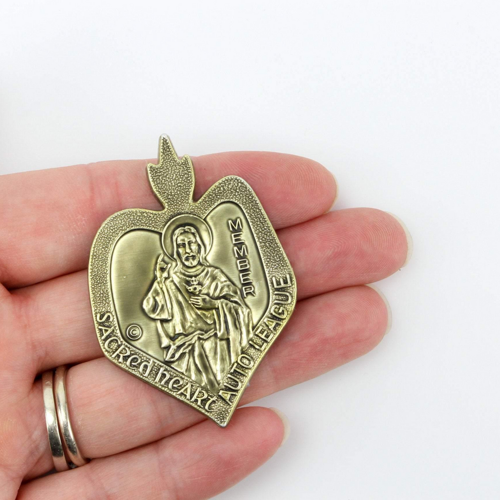 Vintage Sacred Heart Auto League Member Medallion | Small Devotions ...