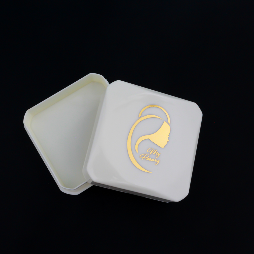Blessed Mother Rosary Box 2-1/2" Square | Small Devotions Supply