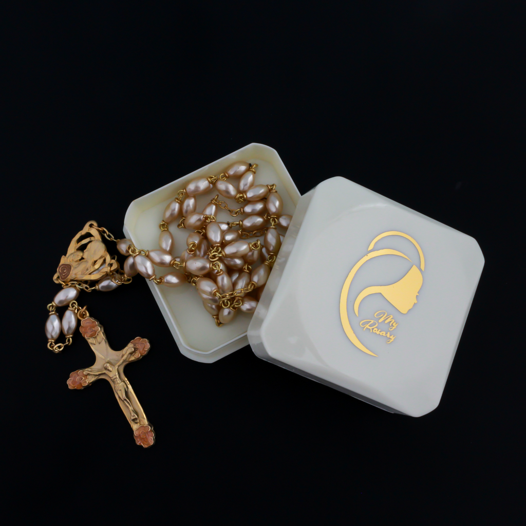 Blessed Mother Rosary Box 2-1/2" Square | Small Devotions Supply