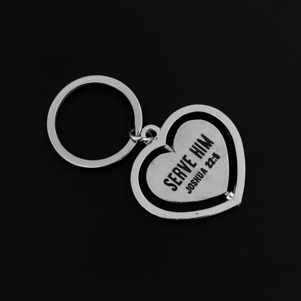 Serve with a Heart Like Jesus - Joshua 22:5 Serve Him Spinner Key Ring ...